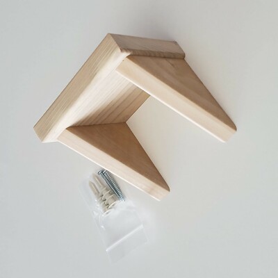 Unfinished Poplar Wood Shelf, Simple, Small, Wall Mount Trophy Display ...