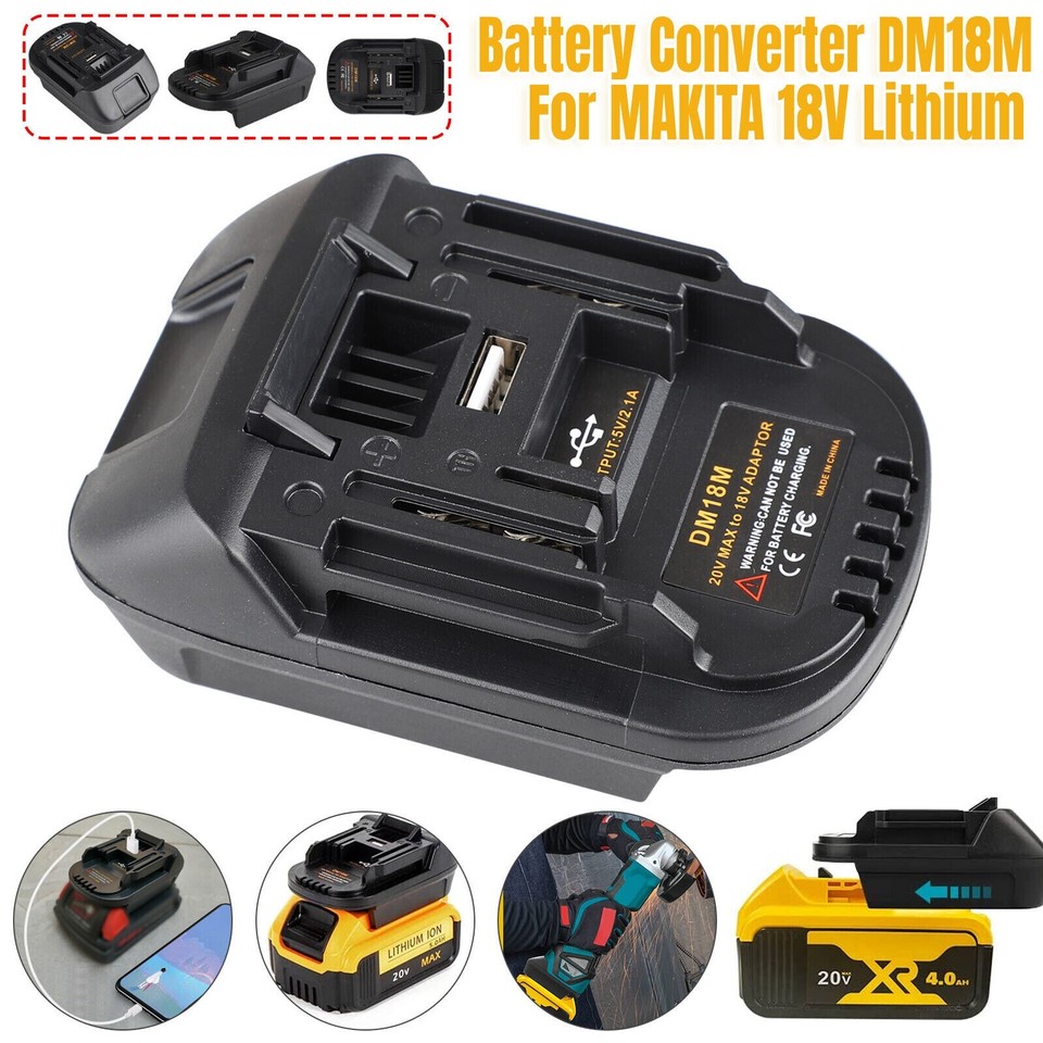USB Battery Adapter Converter For 20V DEWALT Milwaukee M18 Convert To ...