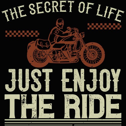 The Secret Life Just Enjoy The Ride Motorbike Motorcycle Womens T-Shirt ...