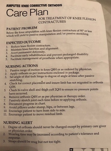 RCAI Amputee Knee Corrective Orthosis Flexion Contractures Stump Liner ...