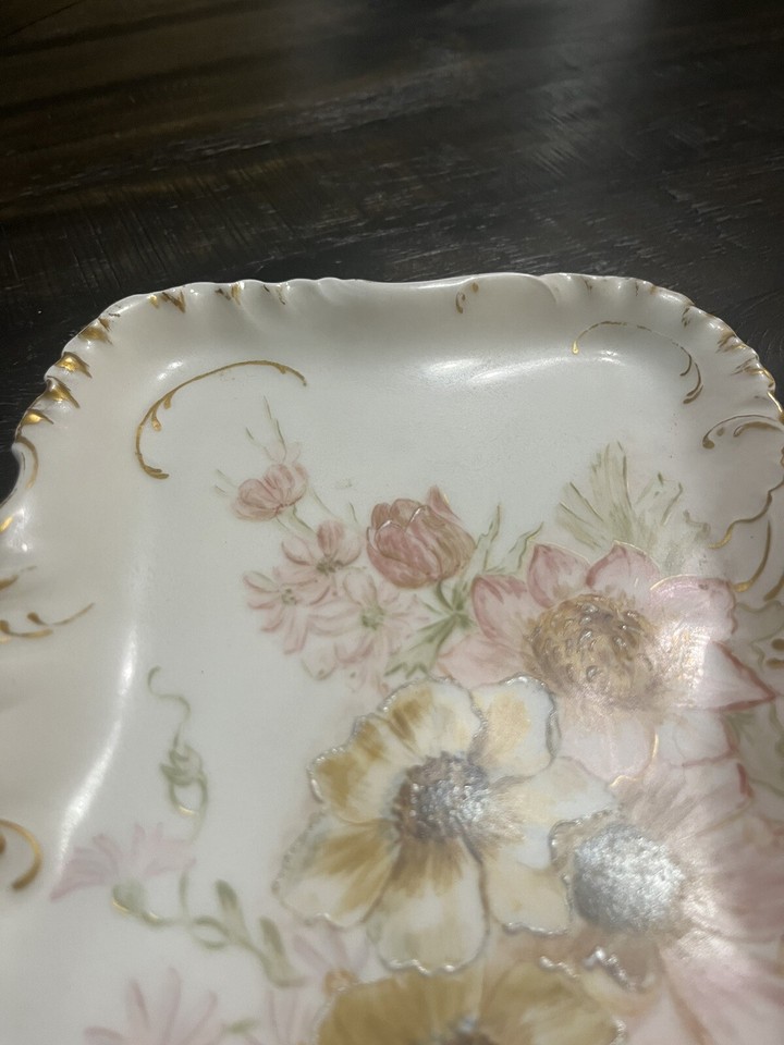Vintage Haviland Limoges France H & L Co Tray Floral Design Gold Trim ...