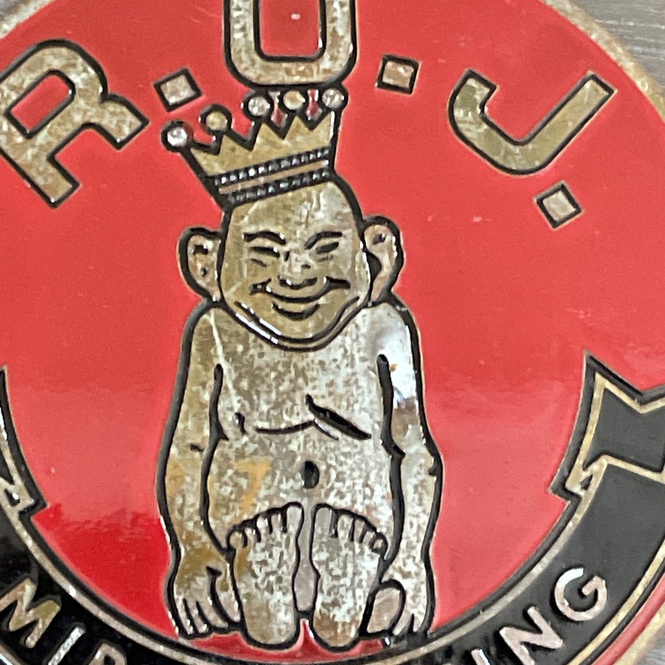 R.O.J. Royal Order Jesters Red Emblem Only Mirth is King 3" w/Green ...