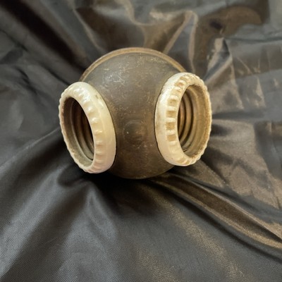 Antique Benjamin 2 Cluster Socket Brass Porcelain Light Fixture ...