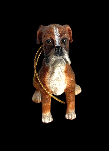 Boxer Dog Christmas Ornament Resin Gift Puppy Breed 3" Sitting | eBay
