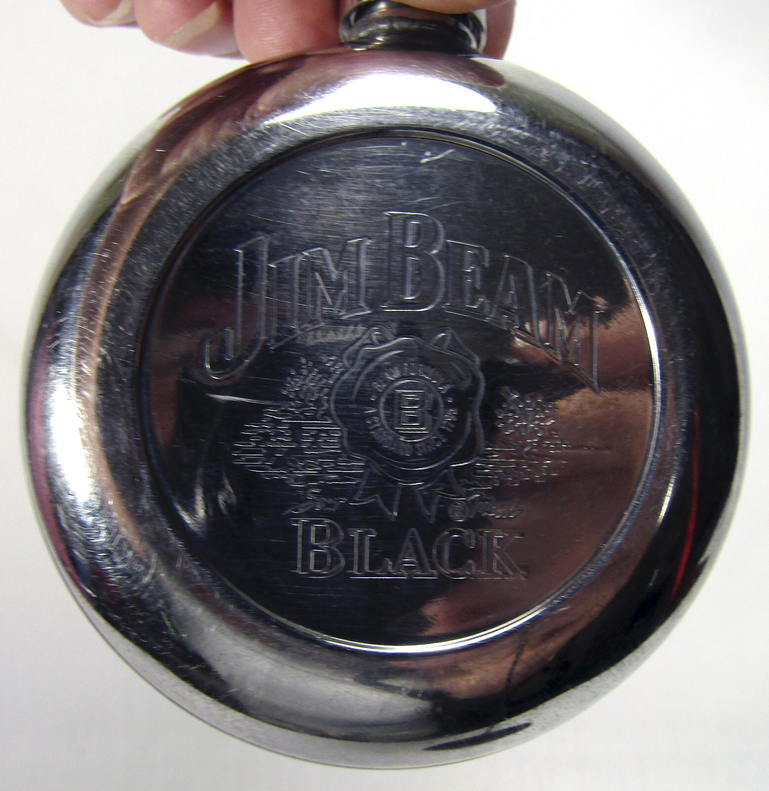 Jim Beam Black Kentucky Straight Bourbon Whisky Round Pocket Hip Flask ...