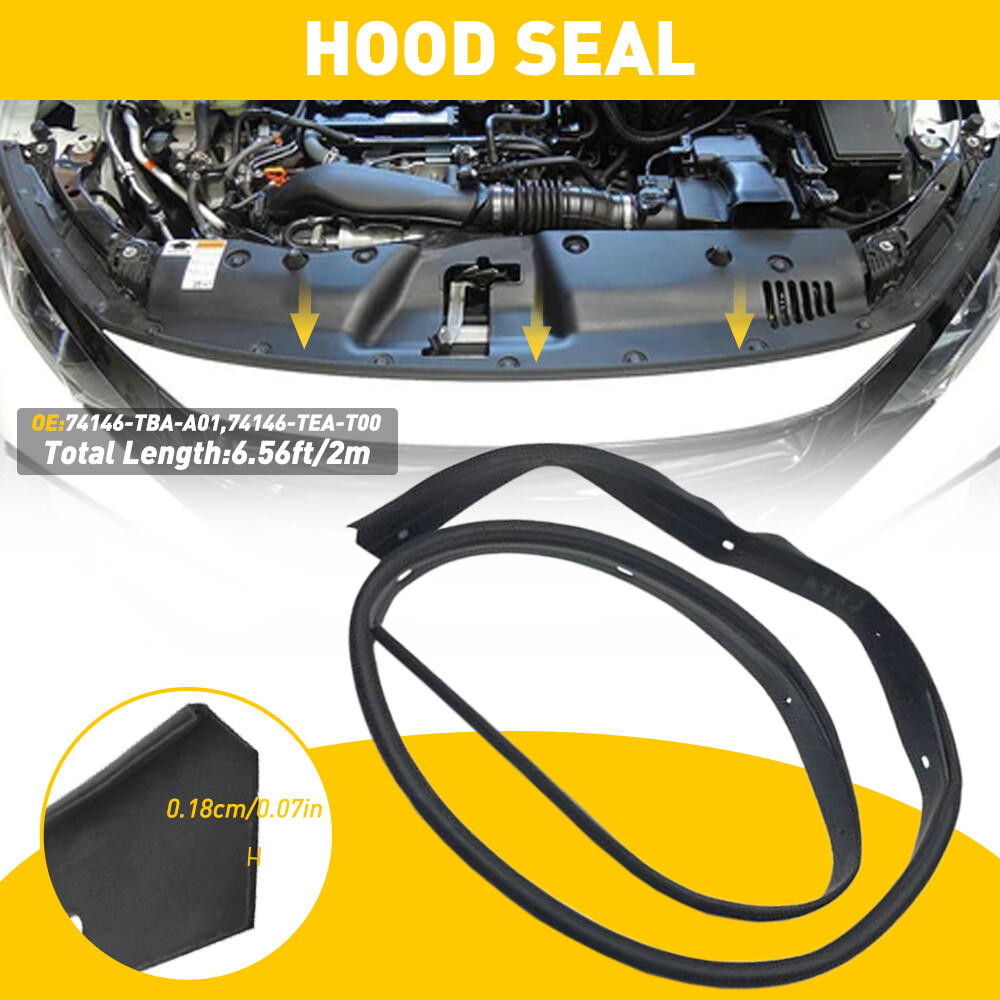 Hood Seal Gasket Rubber Replacement For 2016-2019 Honda Civic OE#74146 ...