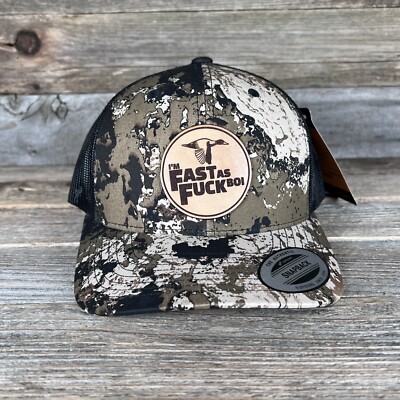 I’m Fast As F@ck Boi Duck Leather Patch Camo Trucker Hat | eBay
