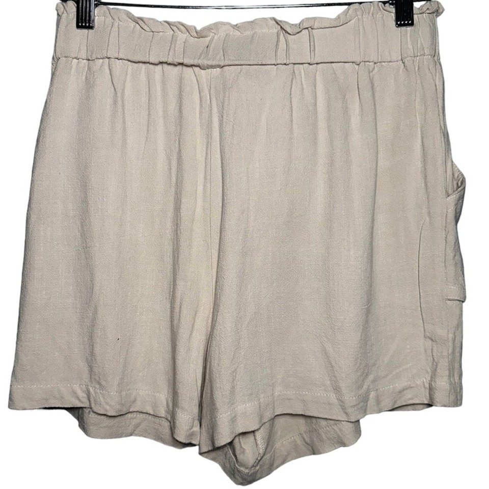 Adyson Parker Women’s M Tan Beige Tie Front Paper Bag Large Pocket ...