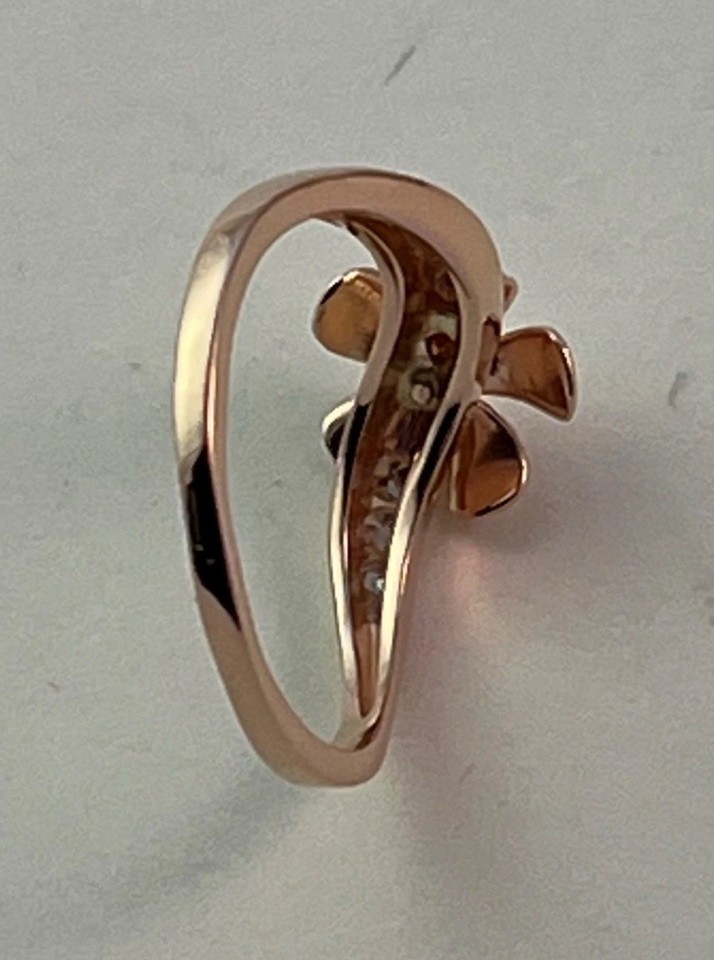 Na Hoku Plumeria Diamond Swirl Ring # 18972 14K Rose Gold w/ extra box ...