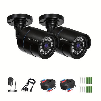 2-Pack 1080P HD Wired Bullet Security Cameras, Day/Night Vision, 3.6mm ...