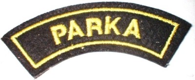 PARKA arm flash sew on embroidered patch, BLACK,MODS, scooter ...