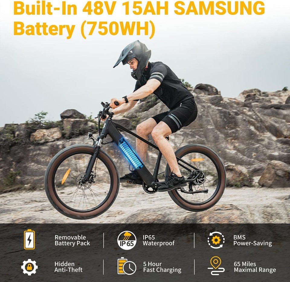 Luckeep C26 Electric Bike for Adults1500W Peak Motor,720Wh Removable Battery | eBay