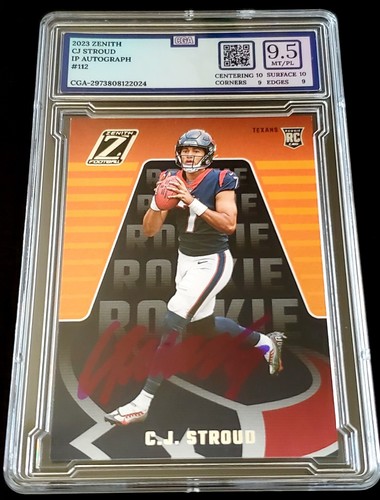CJ Stroud Autograph 2023 Zenith RC #112 Rookie Auto COA 9.5 w/10 ...