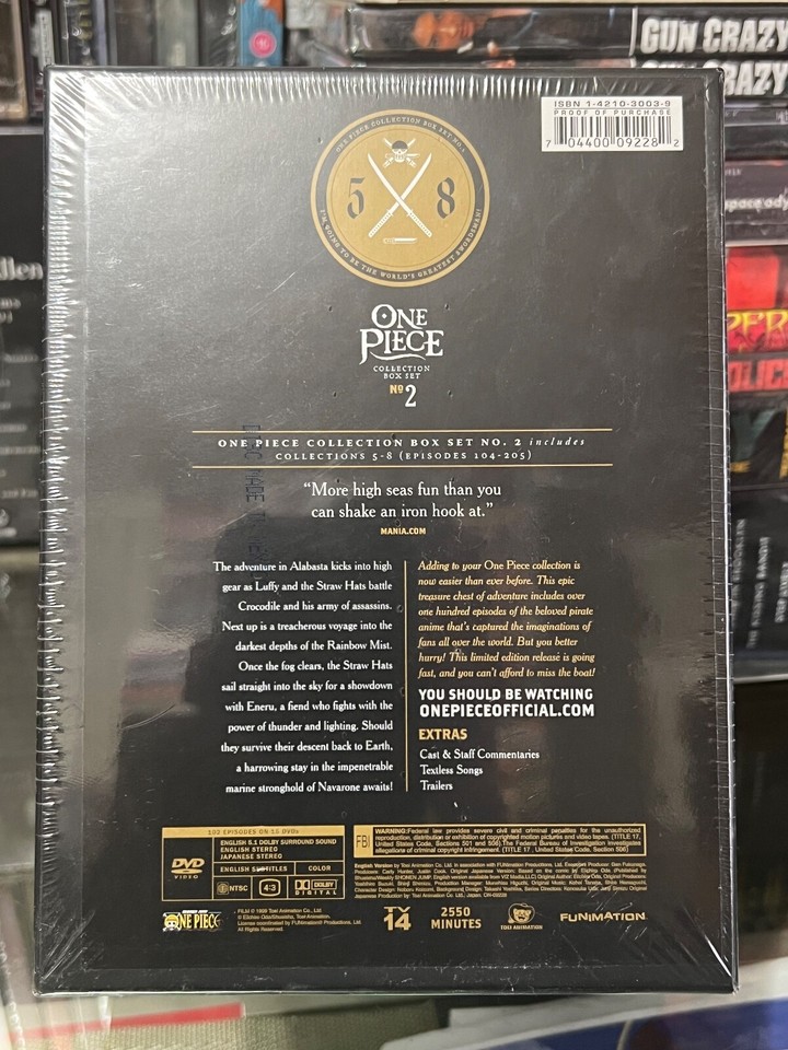 One Piece Collection Box Set 2 (DVD) Episodes 104-205 Collection 5-8 ...