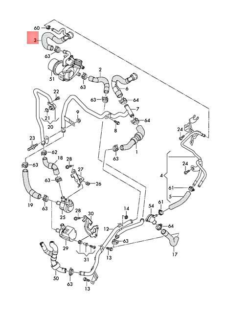 AUDI VW SKODA COOLANT HOSE WITH QUICK RELEASE COUPLING 5Q0122157CM | eBay