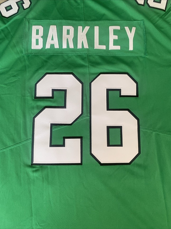 NWT Saquon Barkley Philadelphia Eagles Throwback Kelly Green Jersey Size Small S | eBay
