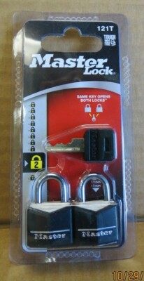 MASTER LOCK 121T 3/4" 19MM WIDE COVERED SOLID BODY KEYED PADLOCK 2 PACK NEW | eBay