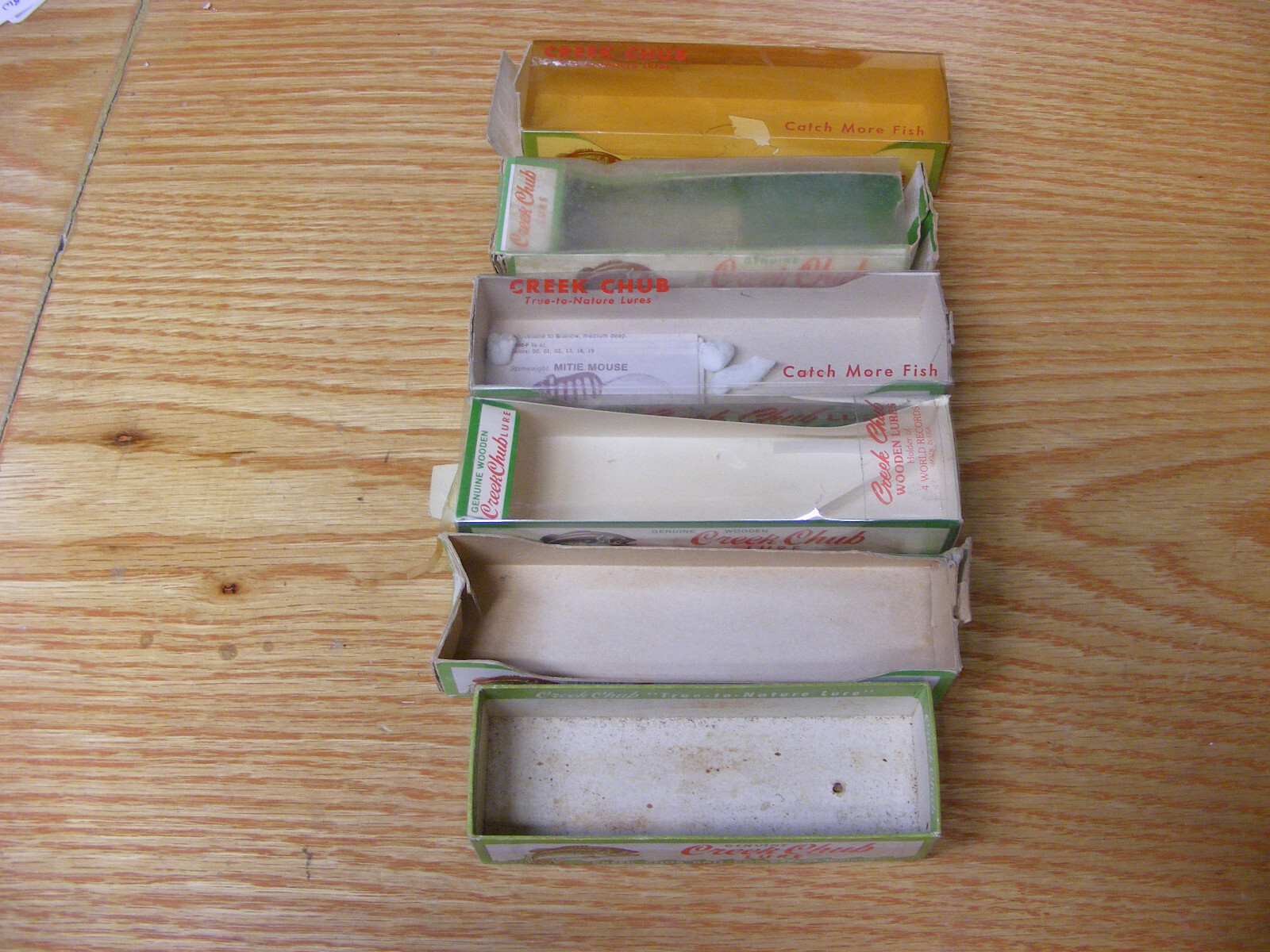 Beautiful Vintage Original Set of 6 Empty Creek Chub Boxes | eBay