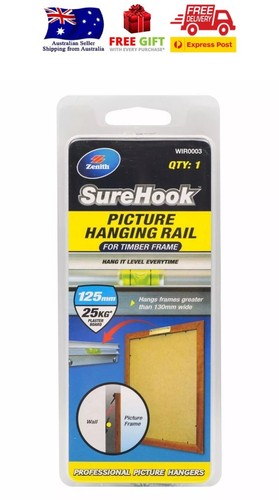 Zenith Sure Hook PICTURE HANGING RAIL w/ Level for 25kg Frame ...