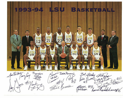 1993-94 Publicity Photograph LSU Basketball Team & Coaches Signatures ...