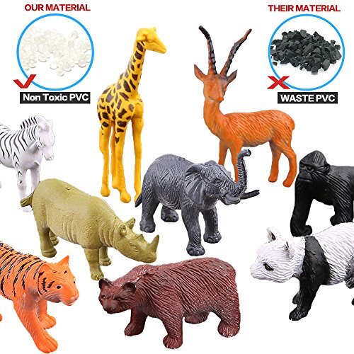 Animals Figure,54 Piece Mini Jungle Toys Set,Realistic Wild Vinyl ...