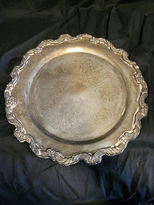 Vintage Silverplate Tray Etched Small Serving Platter Plate | eBay