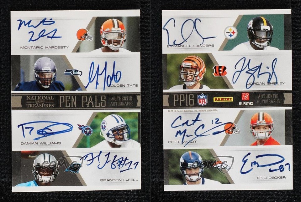 2010 National Treasures Pen Pals 8 Auto Hardesty Tate Sanders McCoy ...