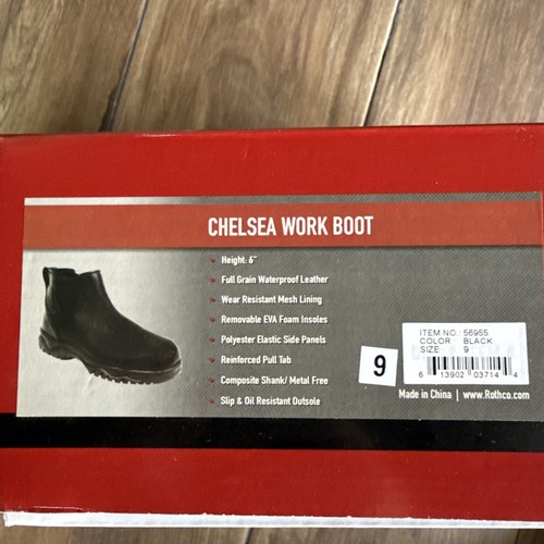 Men's Black Chelsea Work Boots - Slip-On Boot With Oil & Slip Resistant ...