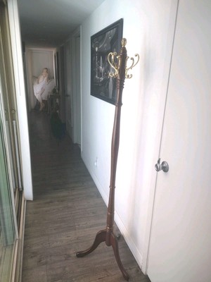 Beautiful Wood Coat hat Rack Tree stand | eBay