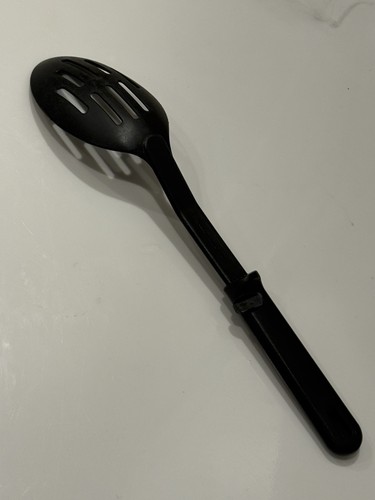 Chefmate Black Plastic Slotted Spoon Heat Resistant Kitchen Utensil | eBay