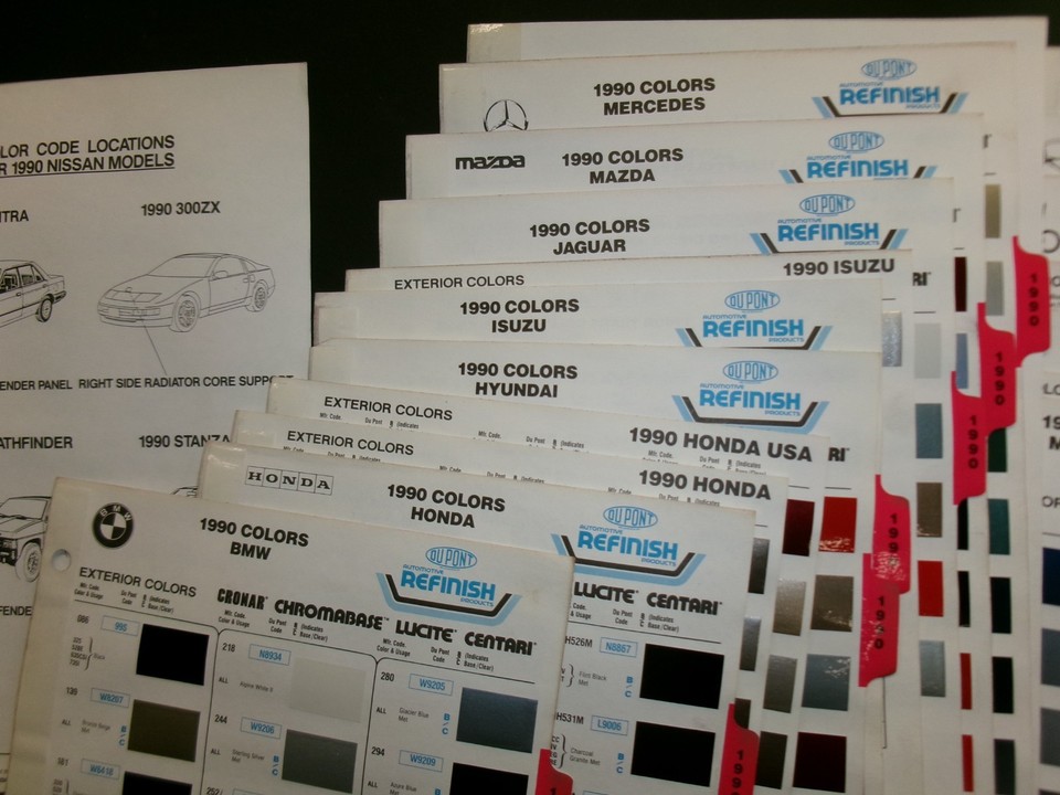 1990 DuPont Paint Color Chip Charts IMPORT CARS | eBay