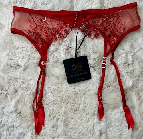 Honey Birdette RUBY ️ Red & Gold Garter Small | eBay