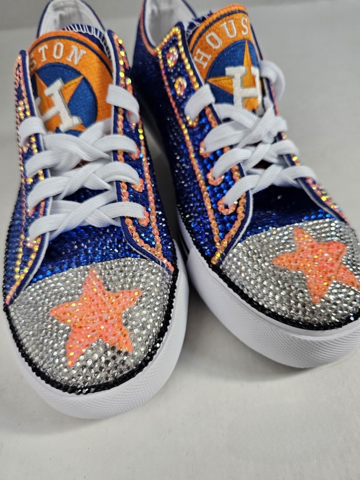 Houston ASTROS sneakers Women Size 10 Bling Rhinestone custom epic step ...