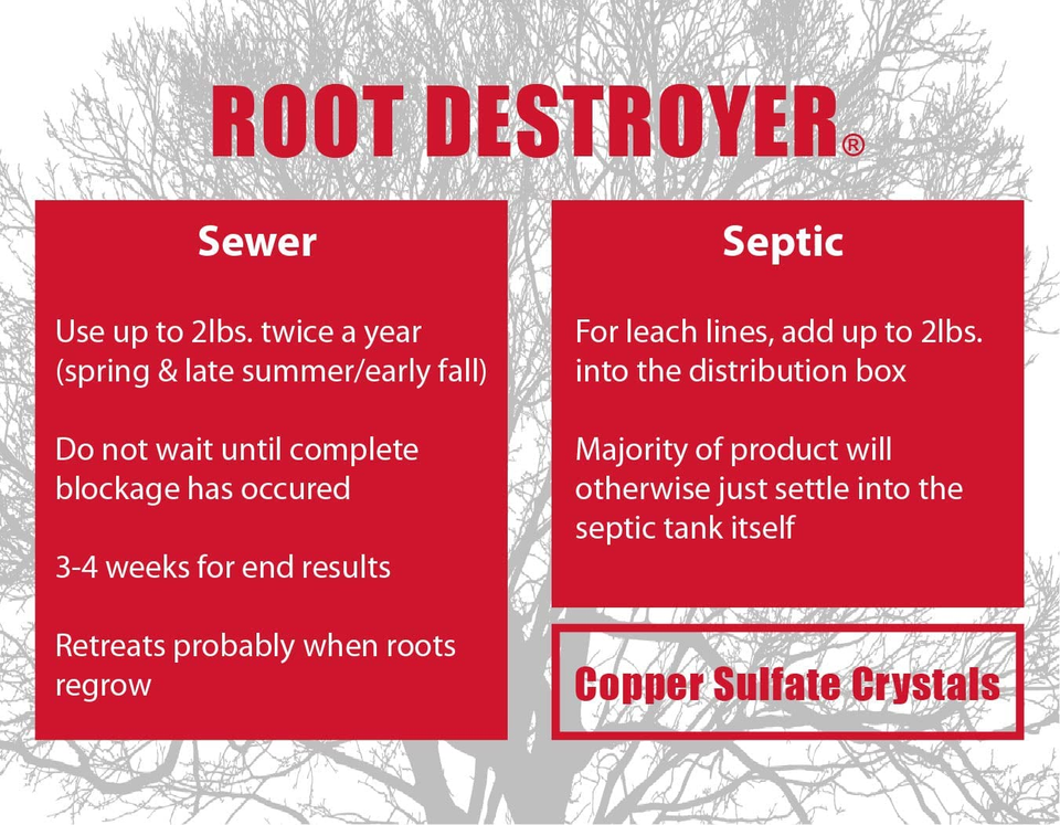 Root Destroyer - 5Lbs - Root Killer for Sewer, Pipe & Drain Lines ...