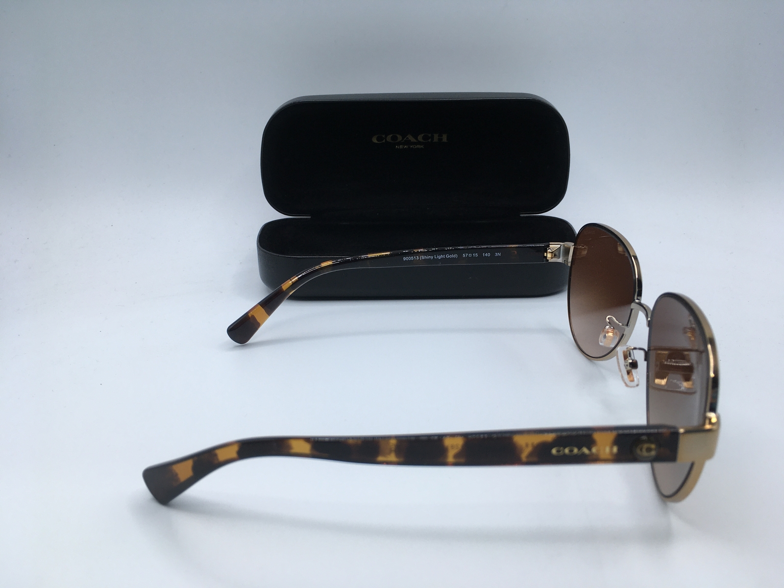 COACH HC7111 Women's Shiny Light Gold Frame Brown Gra… - Gem