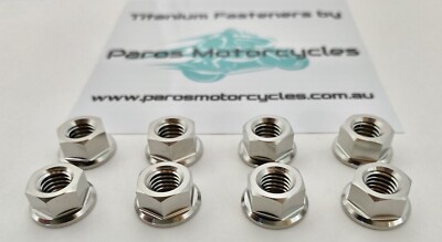 8 PACK YAMAHA YZF-R1 1998-2024 EXHAUST HEADER NUT KIT TITANIUM M8 NUT ...
