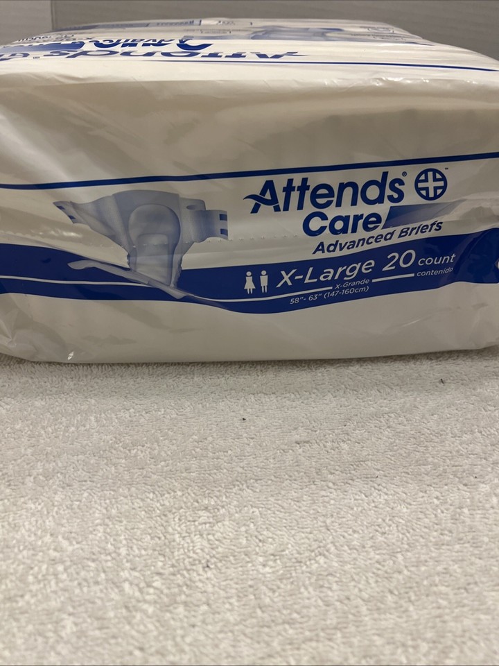 Attends Care Unisex Briefs XL 20 Count Heavy Absorption Incontinence ...