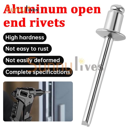 50pc Pop Rivets Aluminium Countersunk Open Blind Rivets 2.4mm, 3.2mm,4 ...