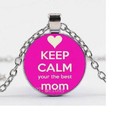 MOM MOTHER CALM charm necklace Sterling Silver 18" 19" 20" chain female ...