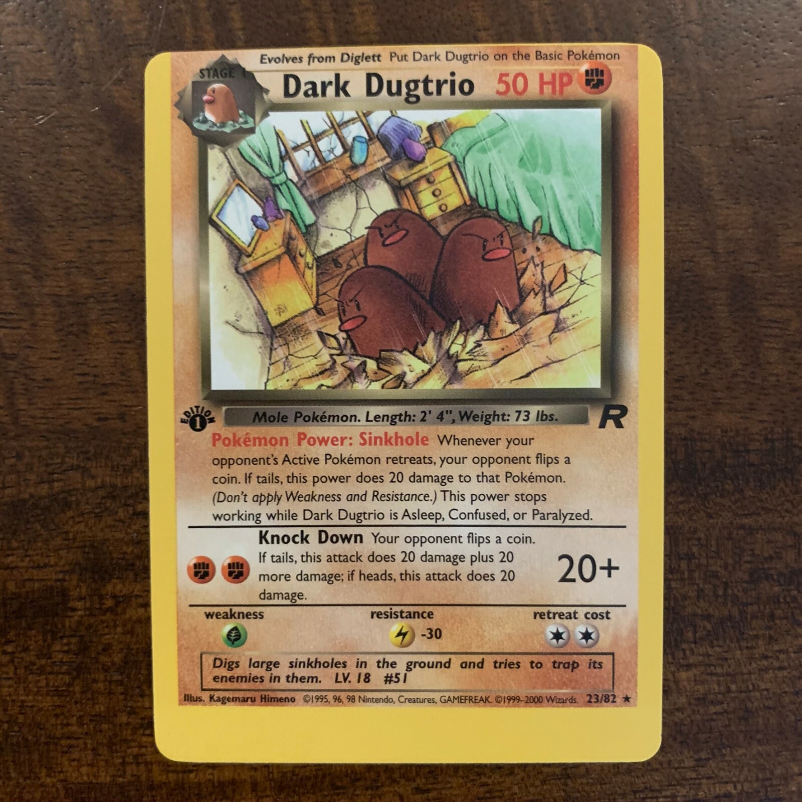 ERROR Pokemon DARK DUGTRIO 1st Edition - Team Rocket - 23/82 - Misprint ...
