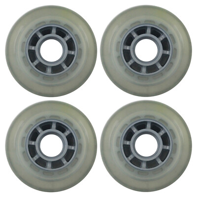 Inline Skate Wheels Multi use 76mm 78A Clear Silver Indoor/Outdoor (4 ...