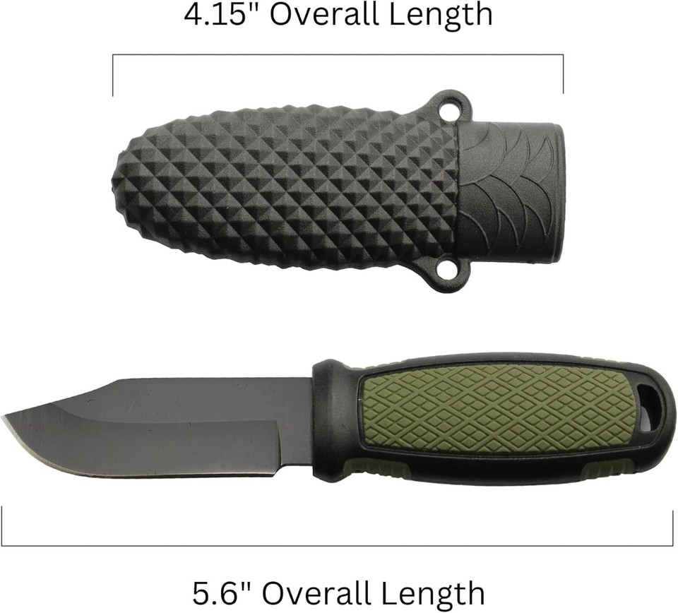 RPG-Mini Fixed Blade Knife 2.5" Stainless Steel EDC Neck Knife w/ Chain ...