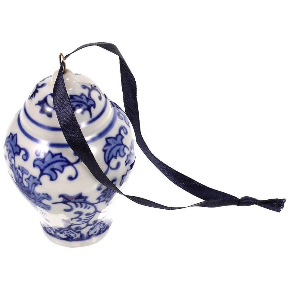 Christmas Ornament Ceramic Jar Blue And White Porcelain Car Pendant ...
