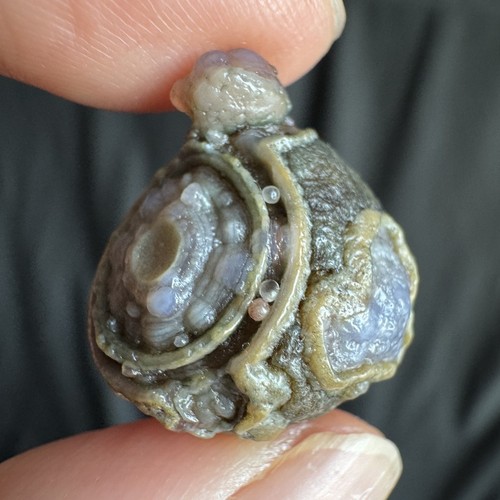 2.2cm-7.2g Alxa Lucky Pouch Eye Agate: Natural Coin & Heart Charm—One ...