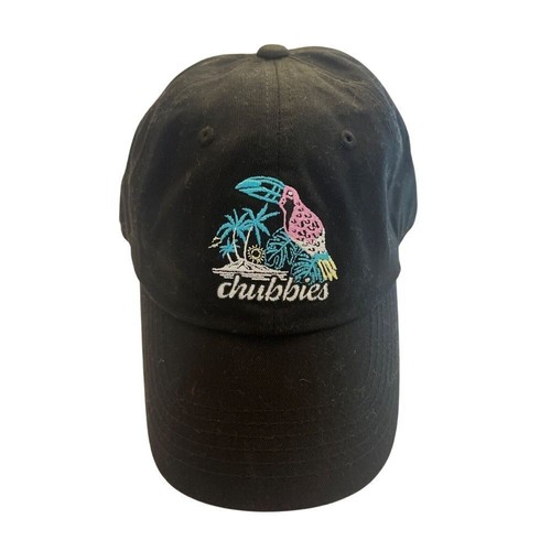 Chubbies Black Toucan Bird On An Island Baseball Cap Hat Metal Adjust ...