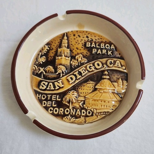 Vintage San Diego California Souvenir Ashtray Balboa Park Hotel del ...