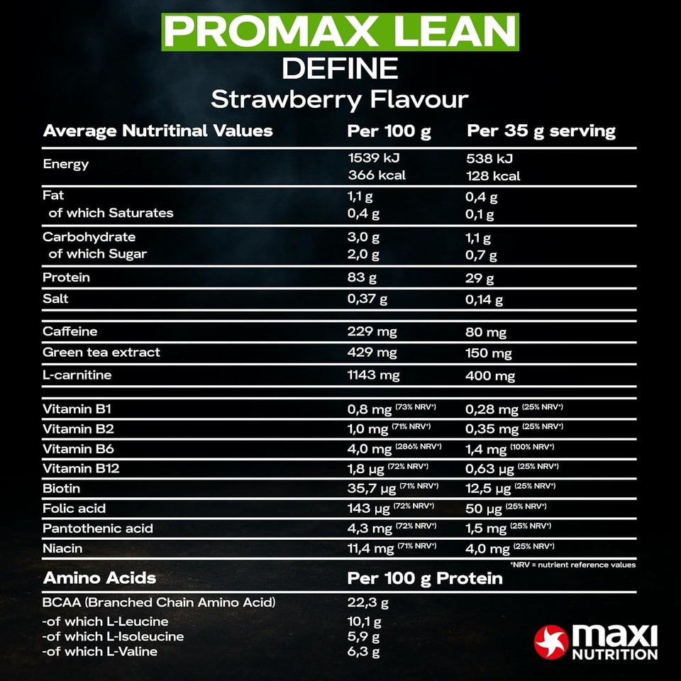 MaxiNutrition - Promax Lean, Strawberry - Whey Protein Powder for ...