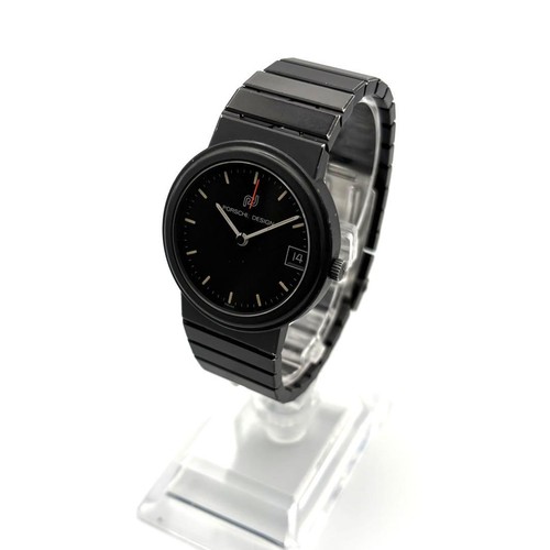 Porsche Design IWC Quartz Watch 3307 Black Red Hand Fish Crown Working ...