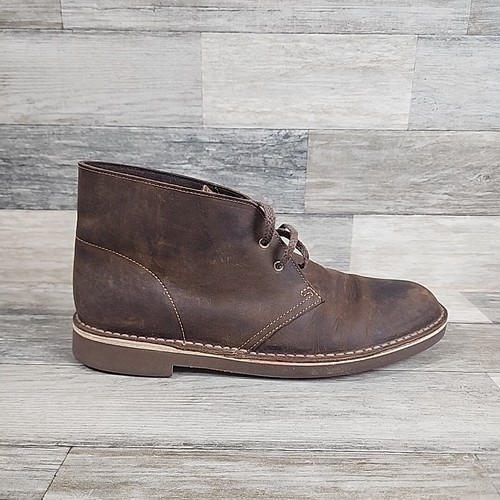 Clarks Bushacre 2 Brown Leather Boots Mens Sz 10 Lace-Up Desert Boot | eBay
