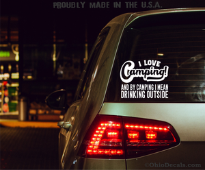 Funny I Love Camping Decal/Camper RV Sticker for Car or Truck Window | eBay